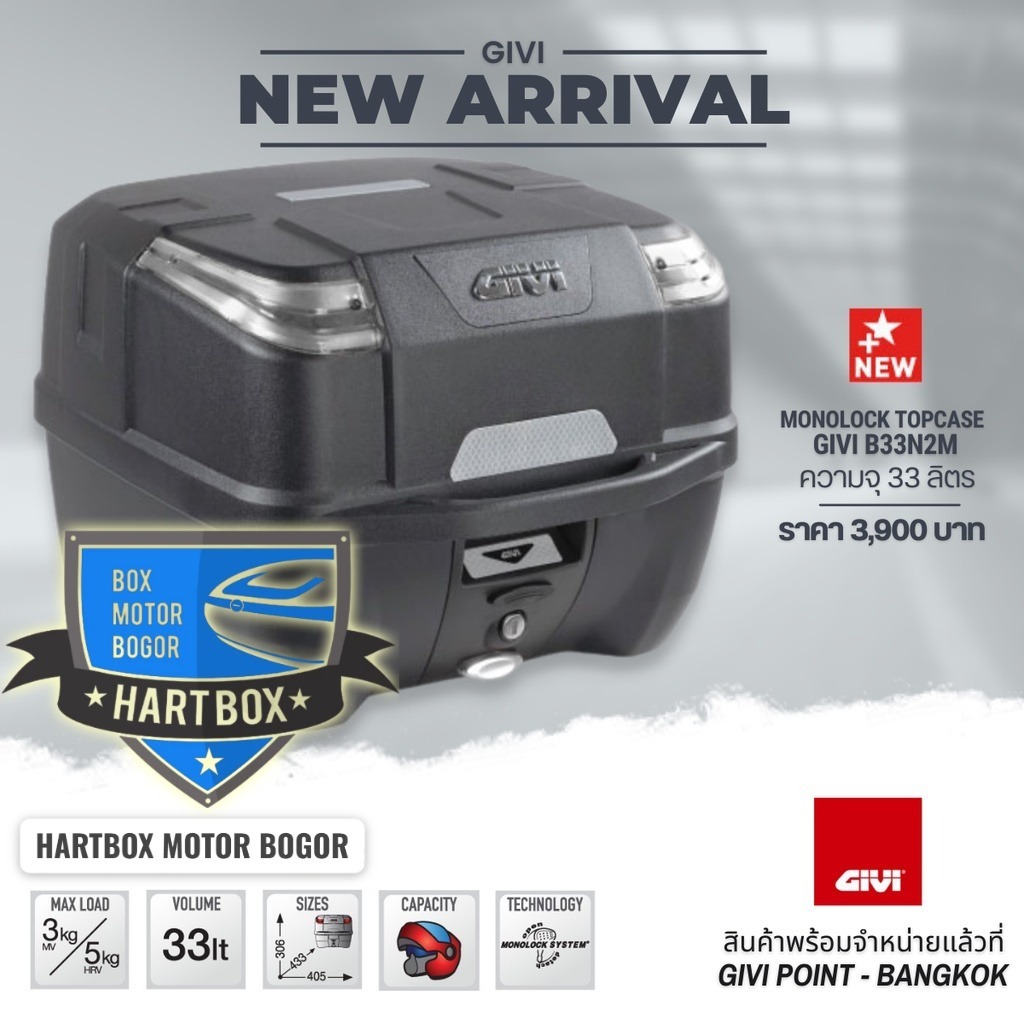 Jual Box Motor Givi B33NTM-ADV TOPCASE GIVI 33LT / Medium Bagasi Motor ...