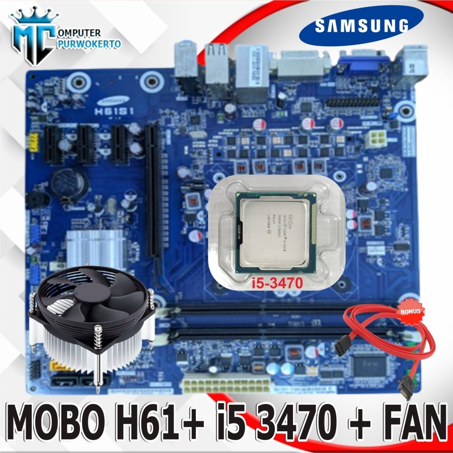 Jual Paket Motherboard H61 Intel LGA 1155 dan Core I5 3470 + fan ...