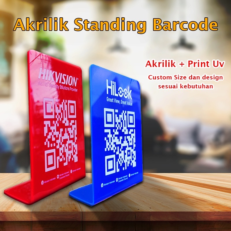 Jual STANDING BARCODE AKRILIK A6 2MM PRINT UV WARNA ((4PCS ...