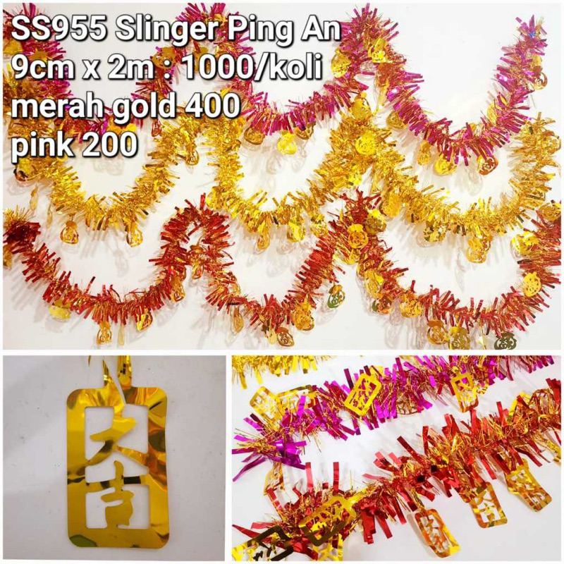 Jual Slinger Tinsel Merah / Hiasan Natal Dekorasi Pohon Natal Merry ...