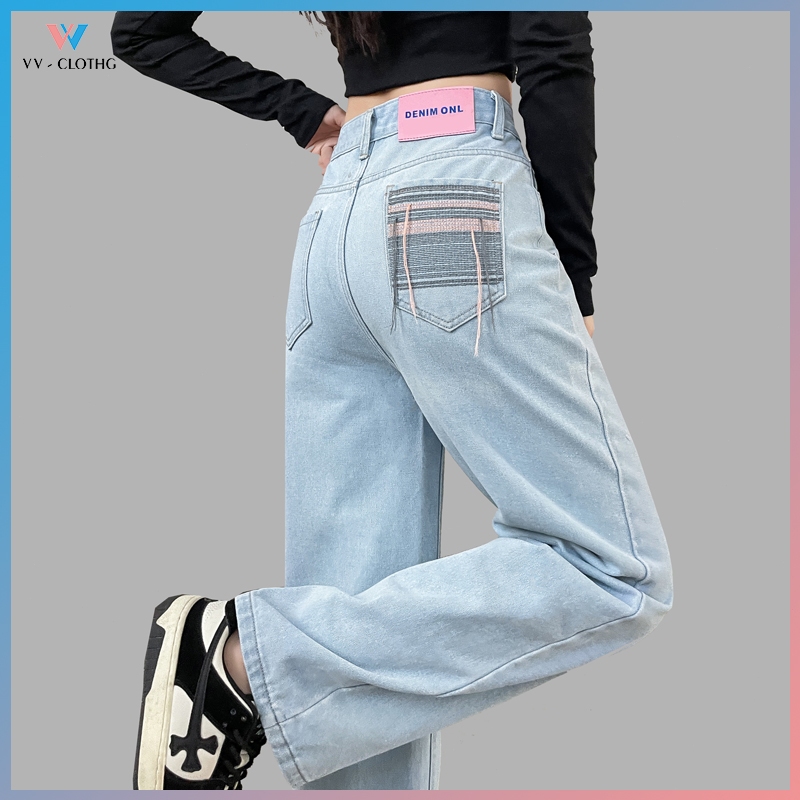 Jual VV - Clothg - Celana jeans wanita Jeans longgar celana baru wanita ...