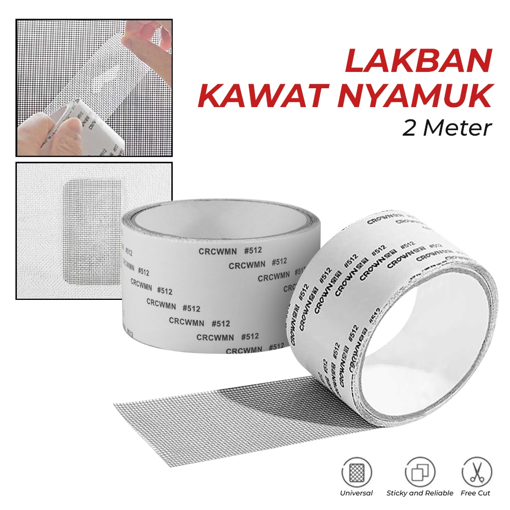 Jual Lakban Penambal Lubang Kawat Jaring Nyamuk 2 Meter Tape Repair ...