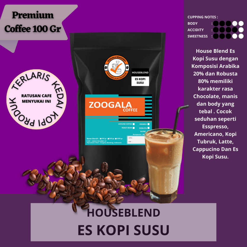 Jual Kopi House Blend Jawa Barat - Es Kopi Susu 100 Gr - 500 Gr ...