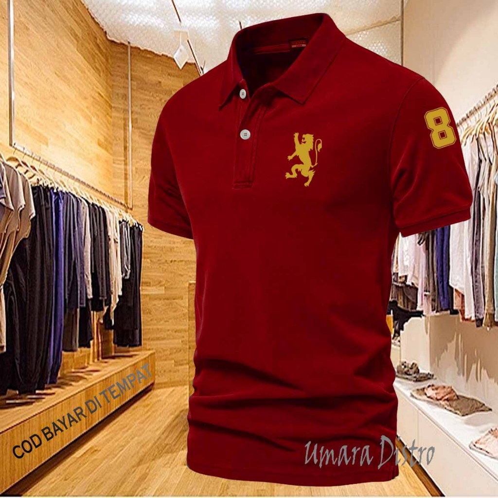 Jual NEW COD T-shrit POLO kerah Singa 8 Quality Gold Kaos Polo Kerah ...