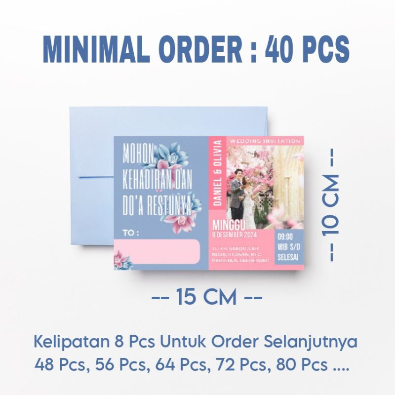 Jual Undangan Pernikahan Simple 15x10 Cm, SPECIAL DESIGN | Shopee Indonesia