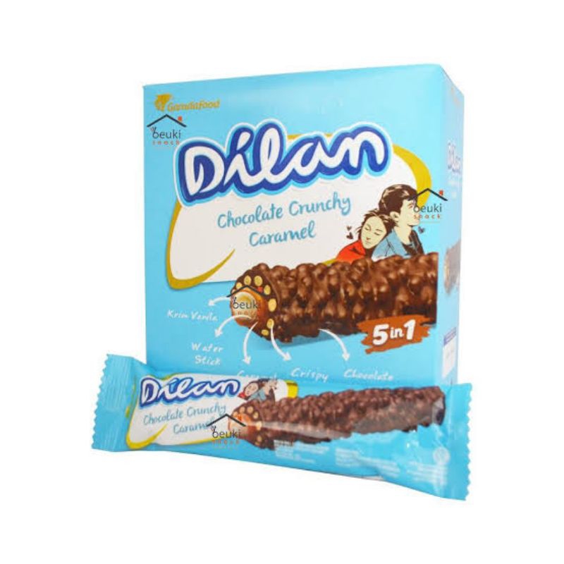 Jual Snack Dilan coklat crunchy caramel 24gram x 12pcs / Snack mirip ...