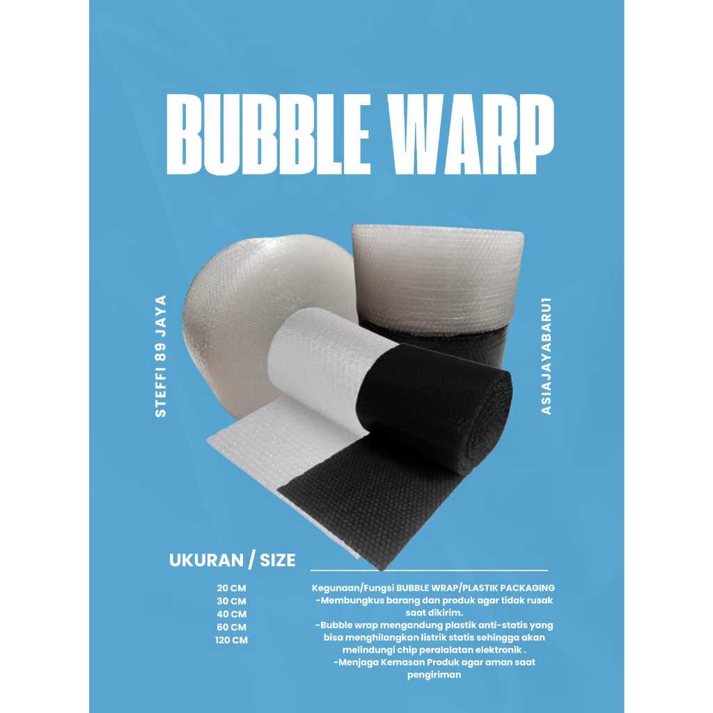 Jual BUBBLE WRAP/PLASTIK PACKAGING WARNA PUTIH DAN HITAM - Lebar 120cm ...