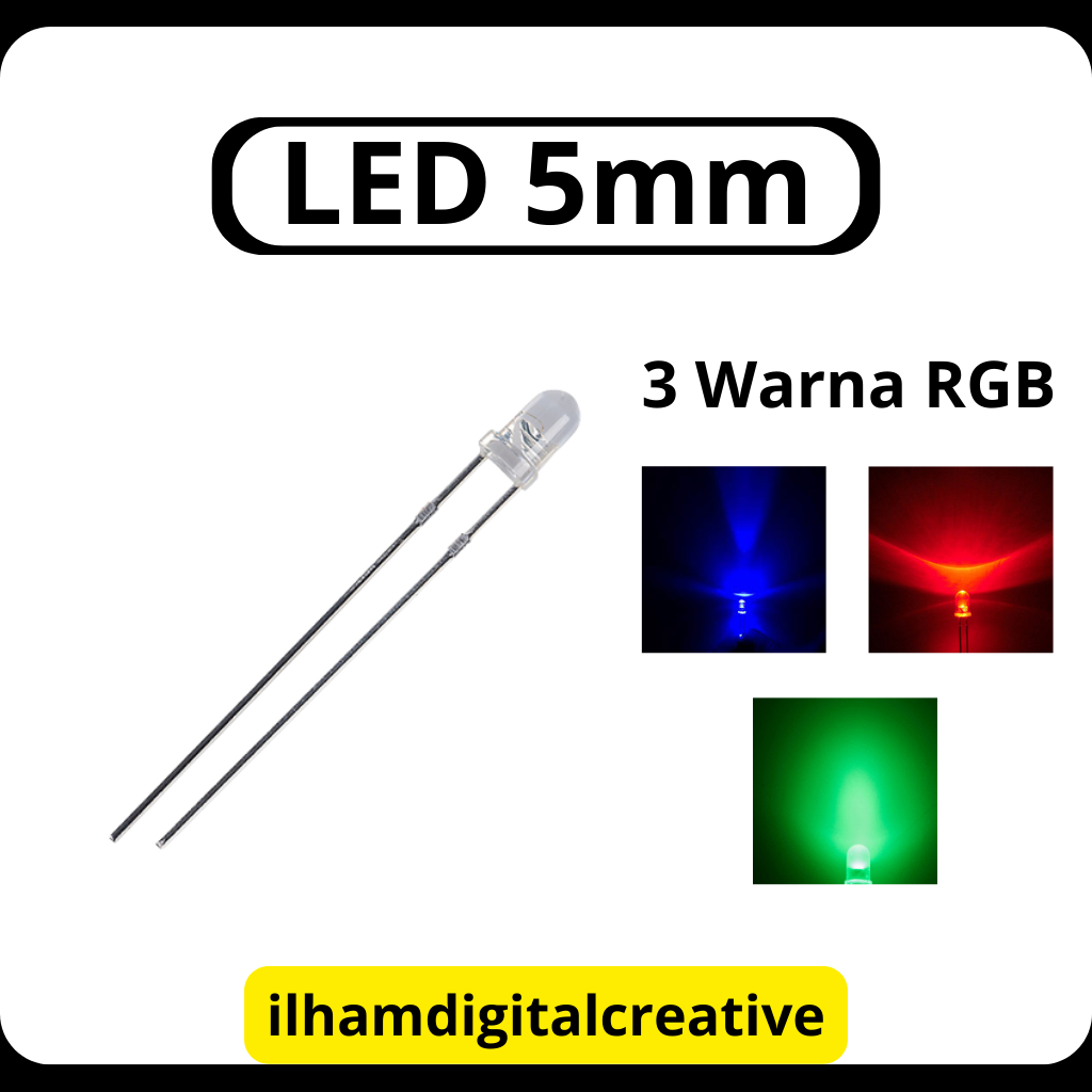 Jual LED 5mm 3 warna RGB merah biru hijau | Shopee Indonesia