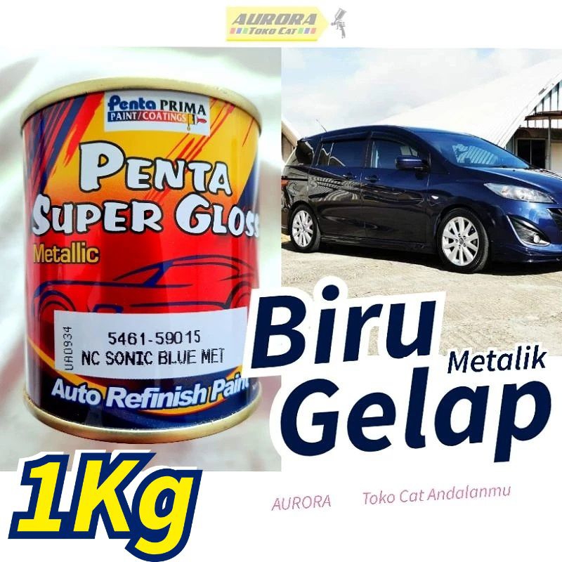 Jual Cat Biru Gelap Metalik 1Kilo Penta Super Gloss Sonic Blue Metallic ...