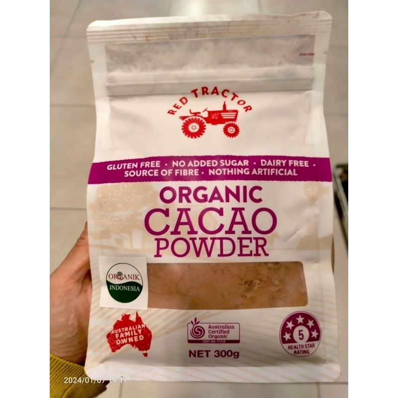 Jual RED TRACTOR ORGANIC CACAO POWDER / BUBUK COKLAT ORGANIK / KAKAO ...