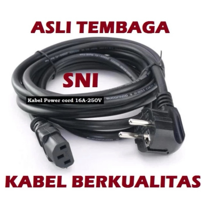 Jual Kabel Power Ac-Cpu 3M 3 Meter SNI SUCOFINDO Tebal 3x 1.5mm 16A-250V / 300V Cable Server Ups ...