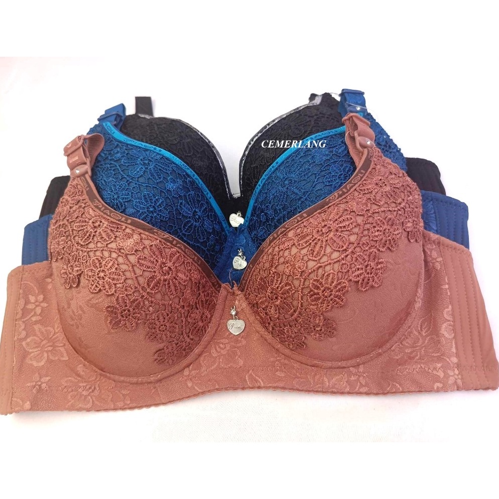 Jual List New BH Bra Busa Kawat Push Up Jumbo Seamles Cup Besar Kait 3 ...