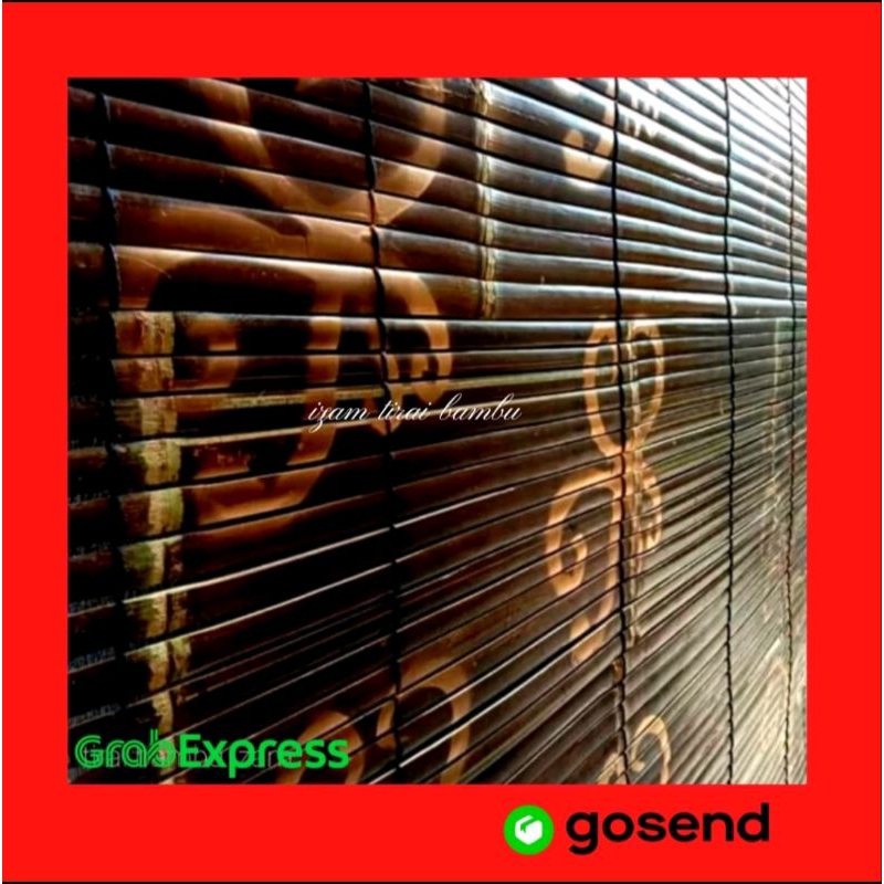 Jual kerai bambu wulung motif batik krei kerei tirai bambu L 2,5m x P 2,5m | Shopee Indonesia