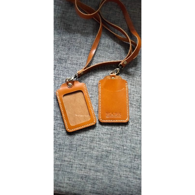 Jual MARS Name tag ID Card Holder Kulit Asli Gratis Logo/Tulisan dan ...