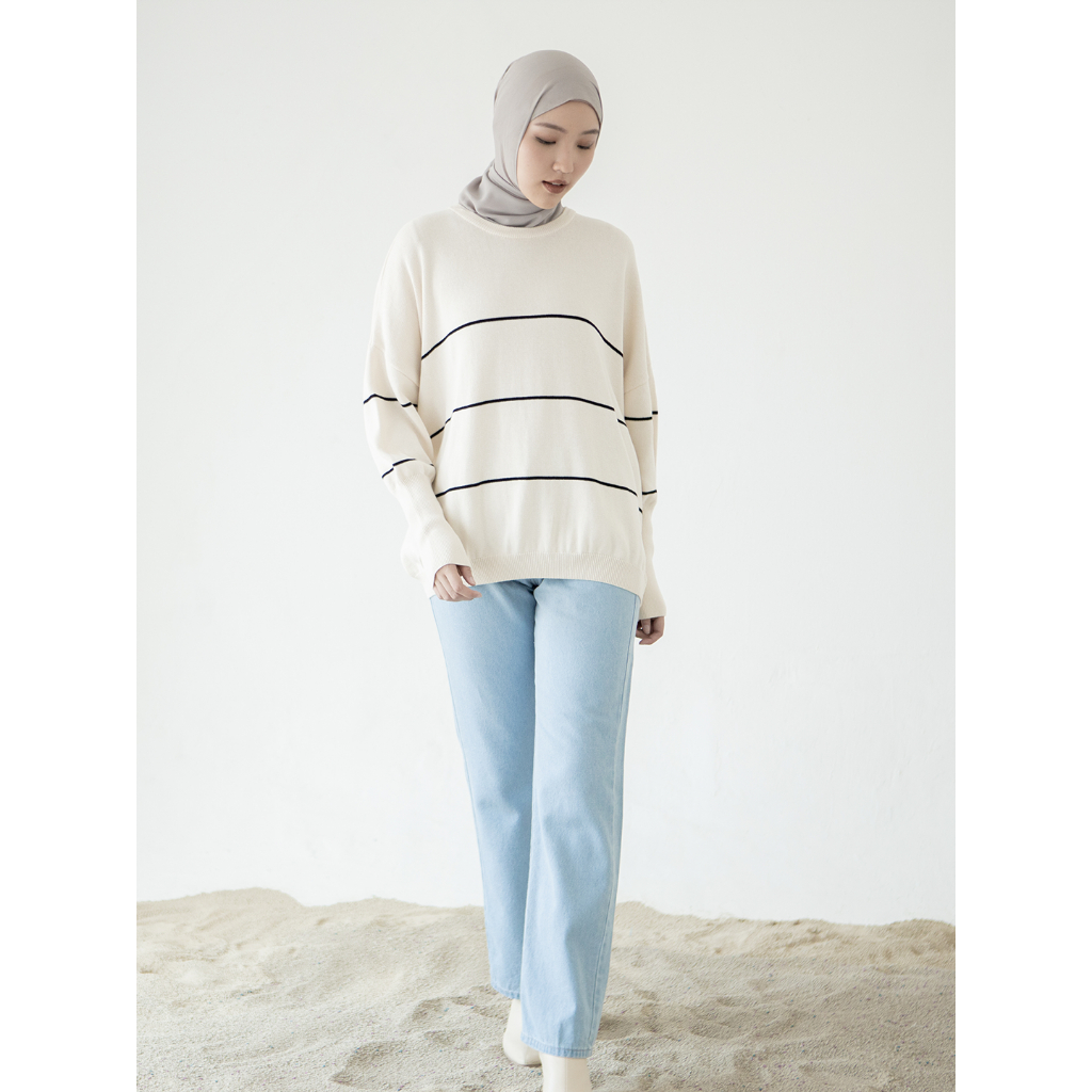 Jual Candraya by Aska Label - Sweater wanita rajut Outer wanita rajut warna offwhite, dusty pink ...