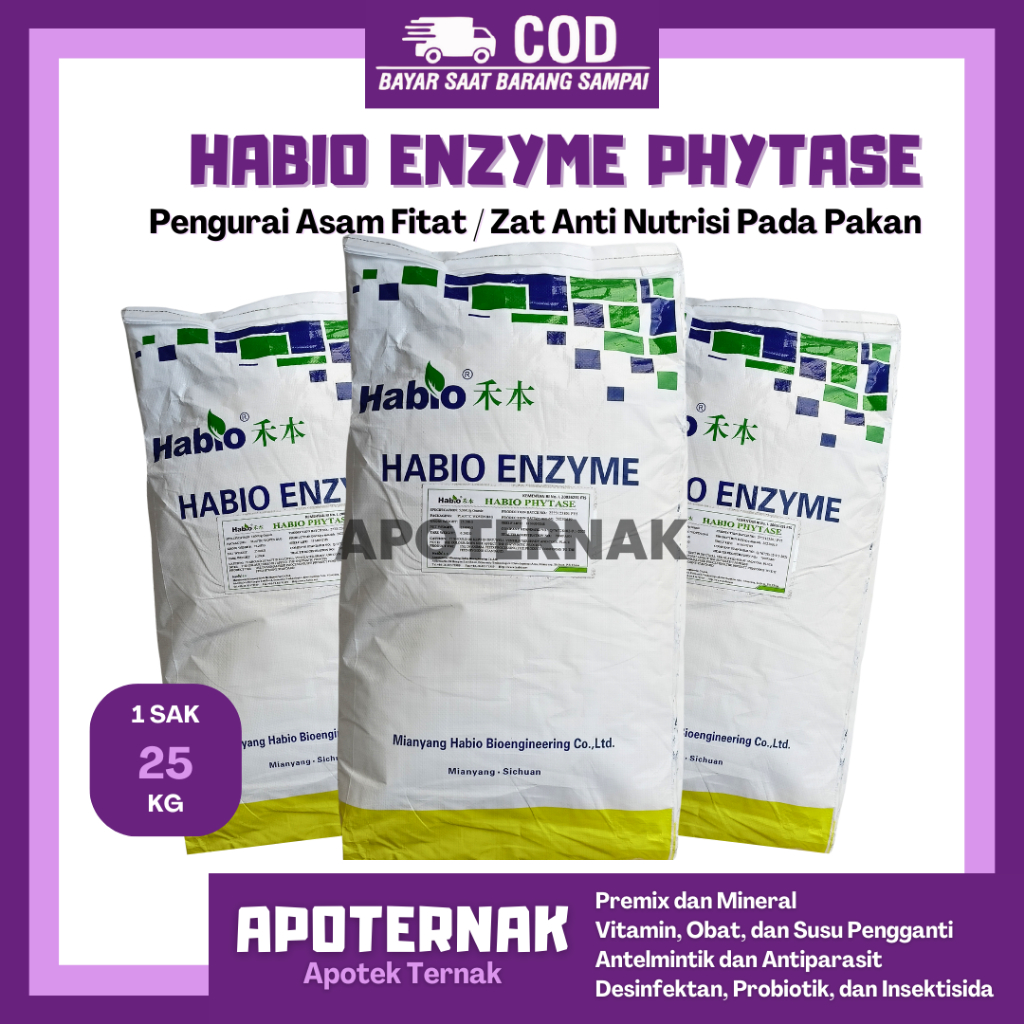 Jual ENZYME PHYTASE HABIO 1 SAK 25KG - Enzim Feed Additive Pakan Hewan ...