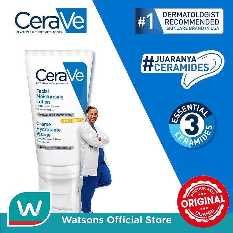 Jual "Cerave AM Facial Moisturizing Lotion with Sunscreen – Day Moisturizer with Broad Spectrum ...