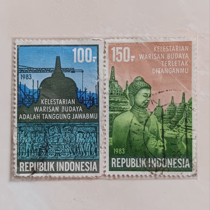 Jual (AB) Perangko Indonesia 1983 Pemugaran Candi Borobudur Set 2pcs ...