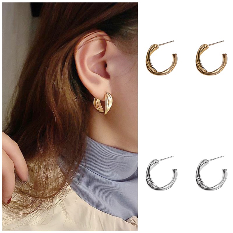 Jual Reva Korean Hoop Circle Earrings Anting Bulat Hoops Korea Tusuk ...