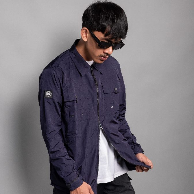 Jual Troublemaker - Overshirt Jacket - Connoisseur Navy | Shopee Indonesia