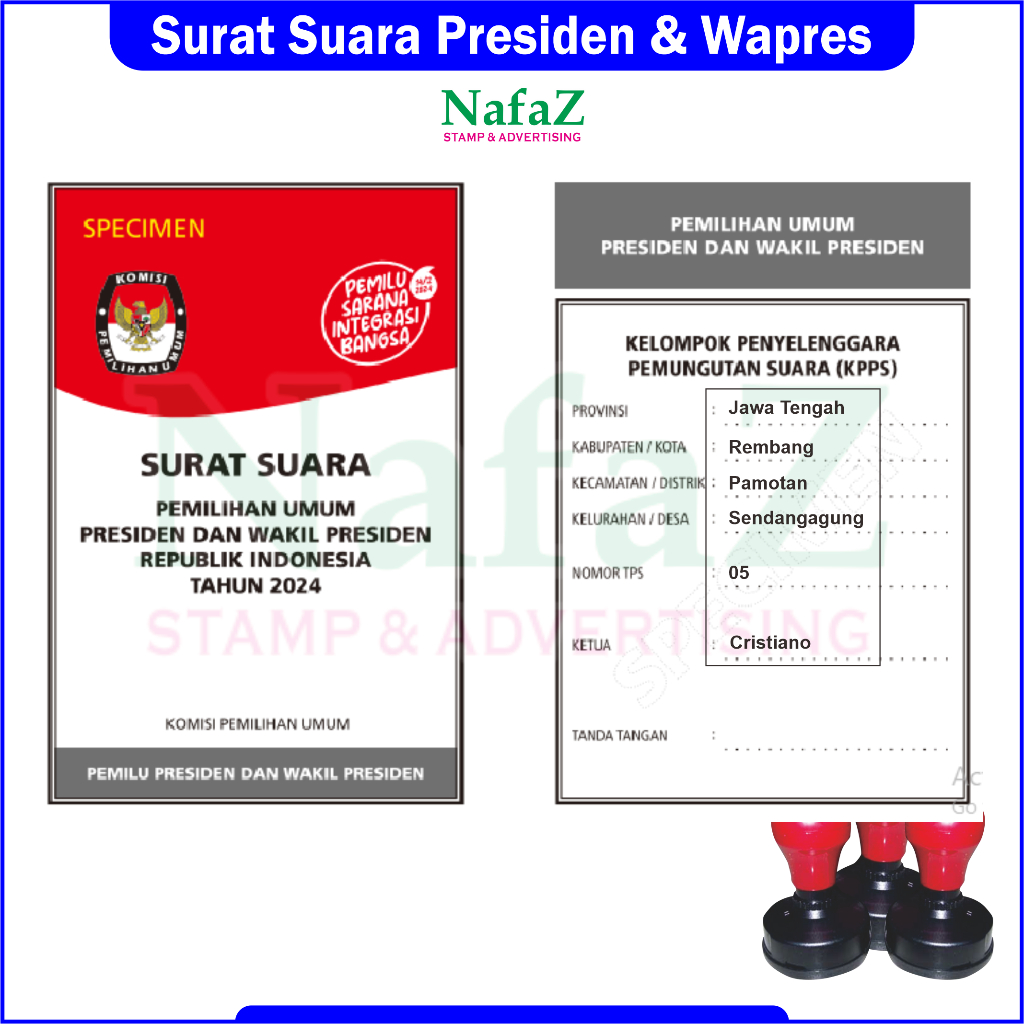 Jual Stempel Pemilu Free tinta botol 5 ml, Stempel Kartu Suara, Stempel ...