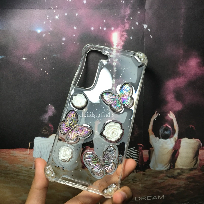 Jual CUSTOM CASE RESIN aesthetic butterfly | kupu kupu | bunga ...
