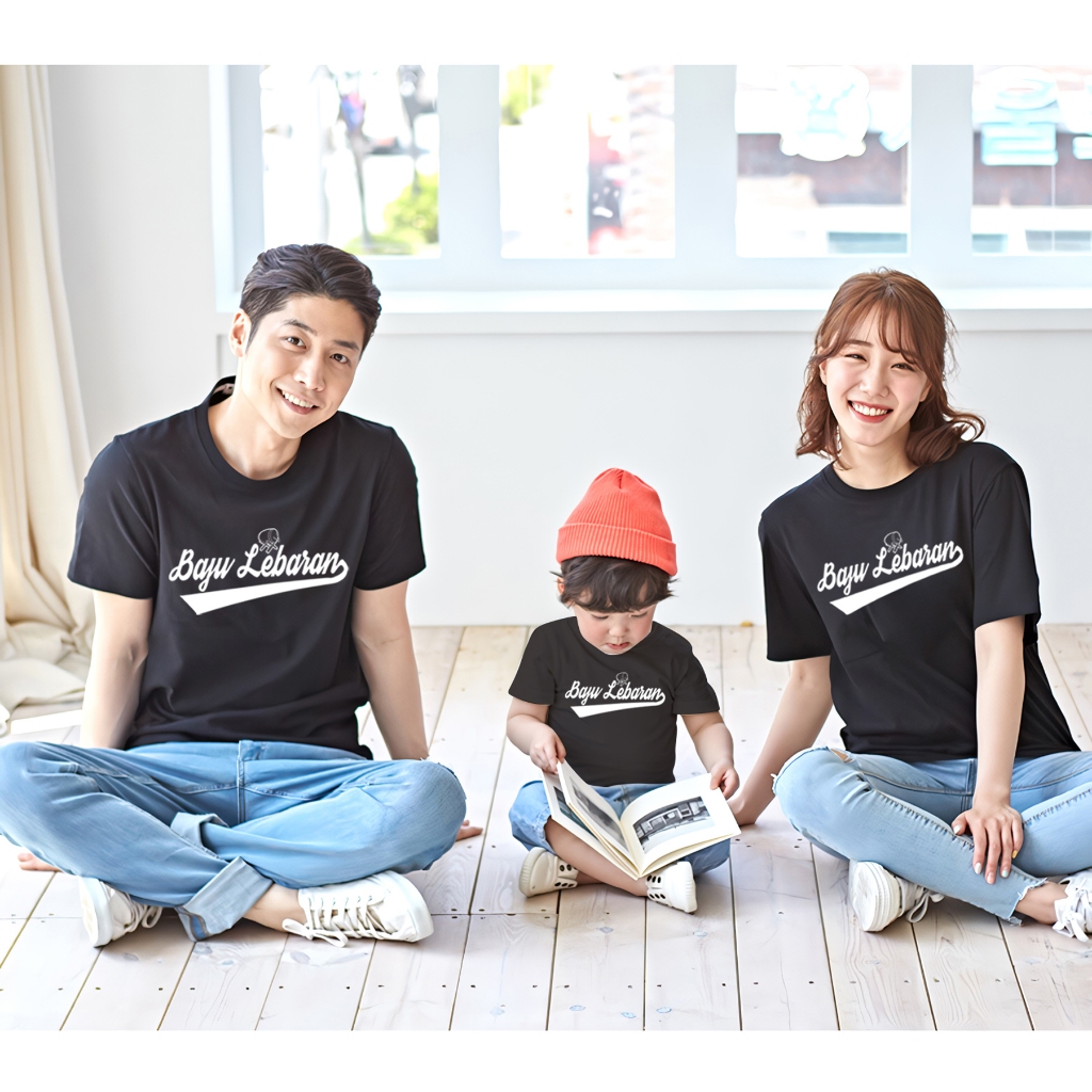 Jual kaos kapel keluarga motif tulisan baju lebaran / couple family ...