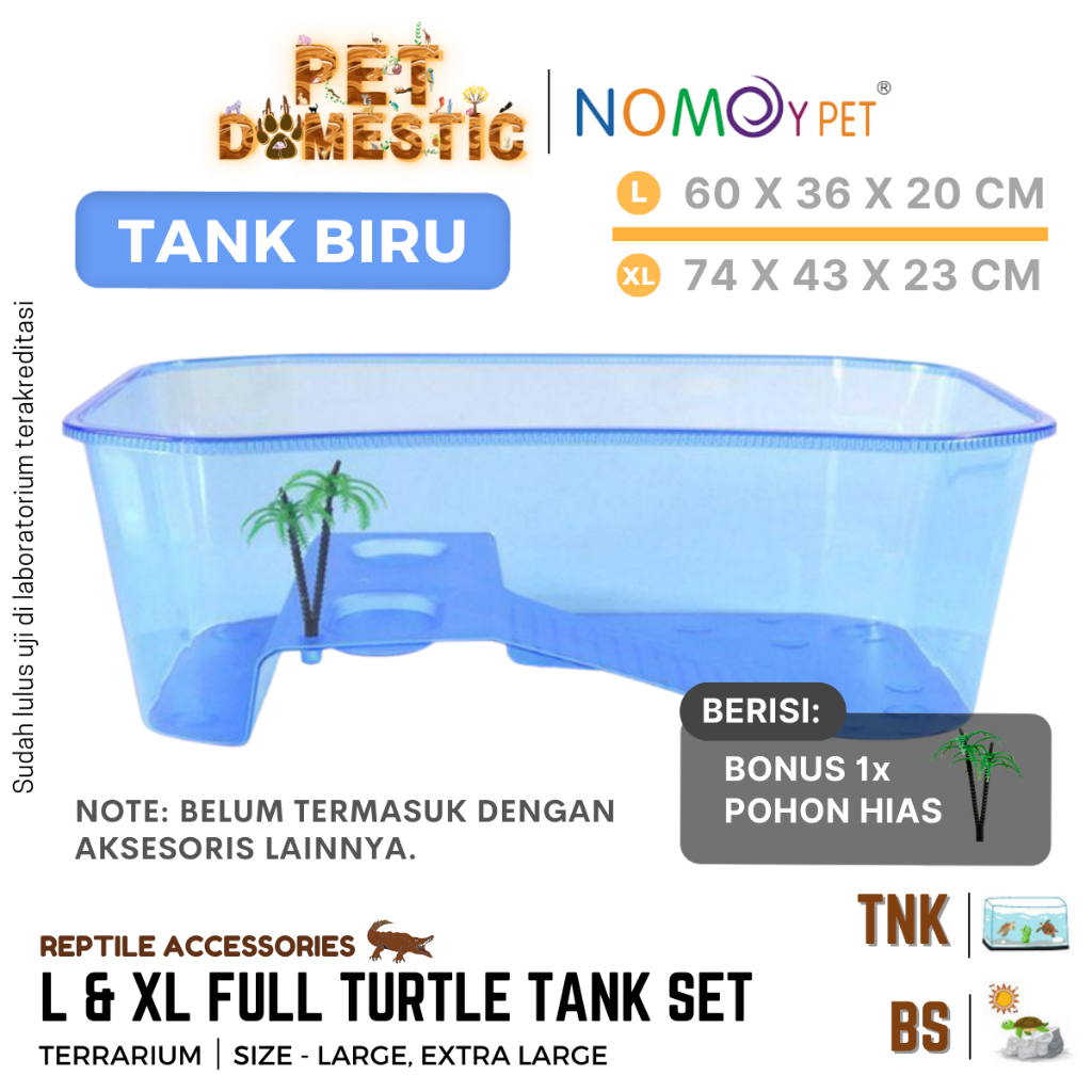 Jual TURTLE TANK M KANDANG AQUARIUM VIVARIUM TEMPAT EMBER BAK RUMAH AKUARIUM BASKING KURA AIR ...