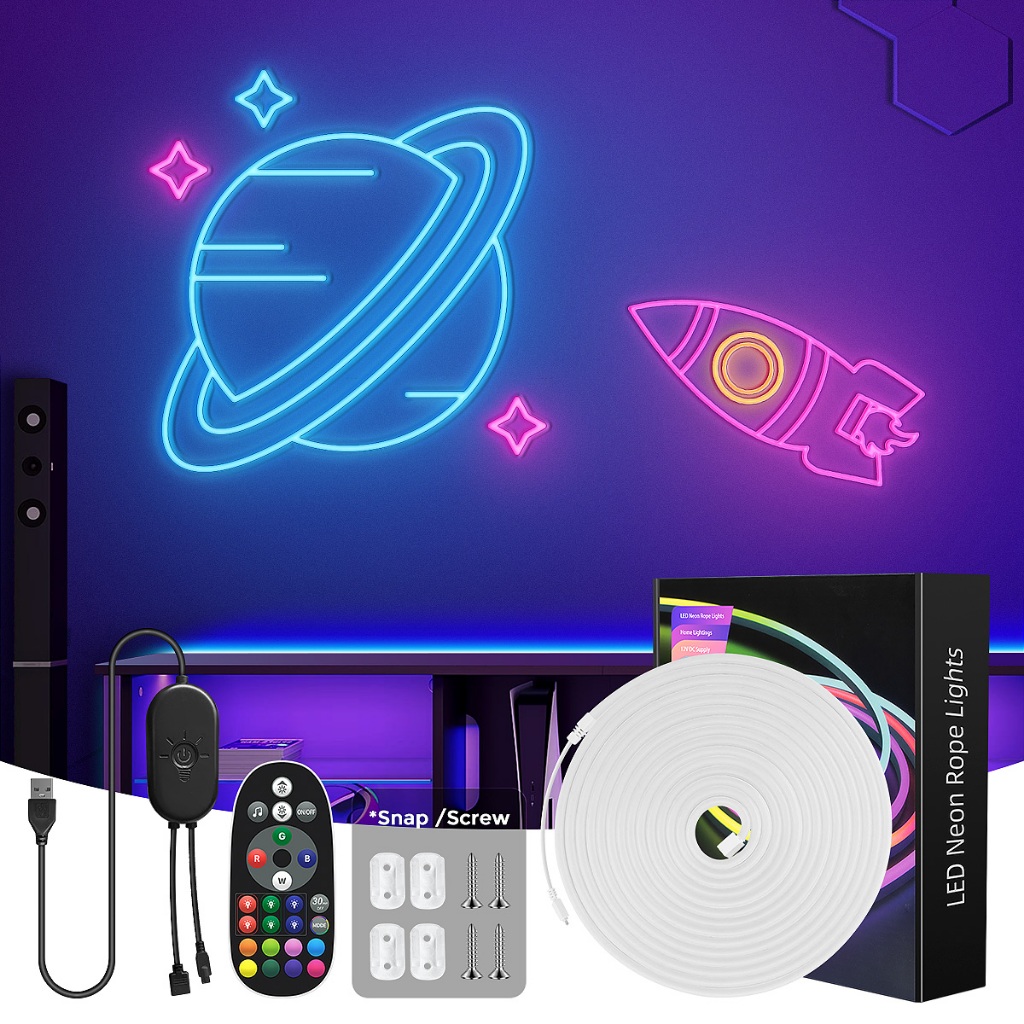 Jual Led strip light LED neon flex lampu NO RGBIC 5V mimpi warna kamar ...