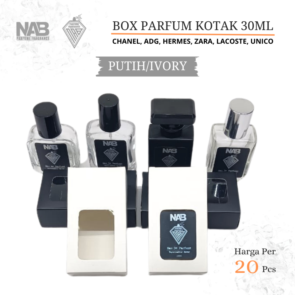 Jual BOX PARFUM KOTAK 30ML (9,5cm x 5,2cm x 2,8cm) CHANNEL, ADG, HERMS ...