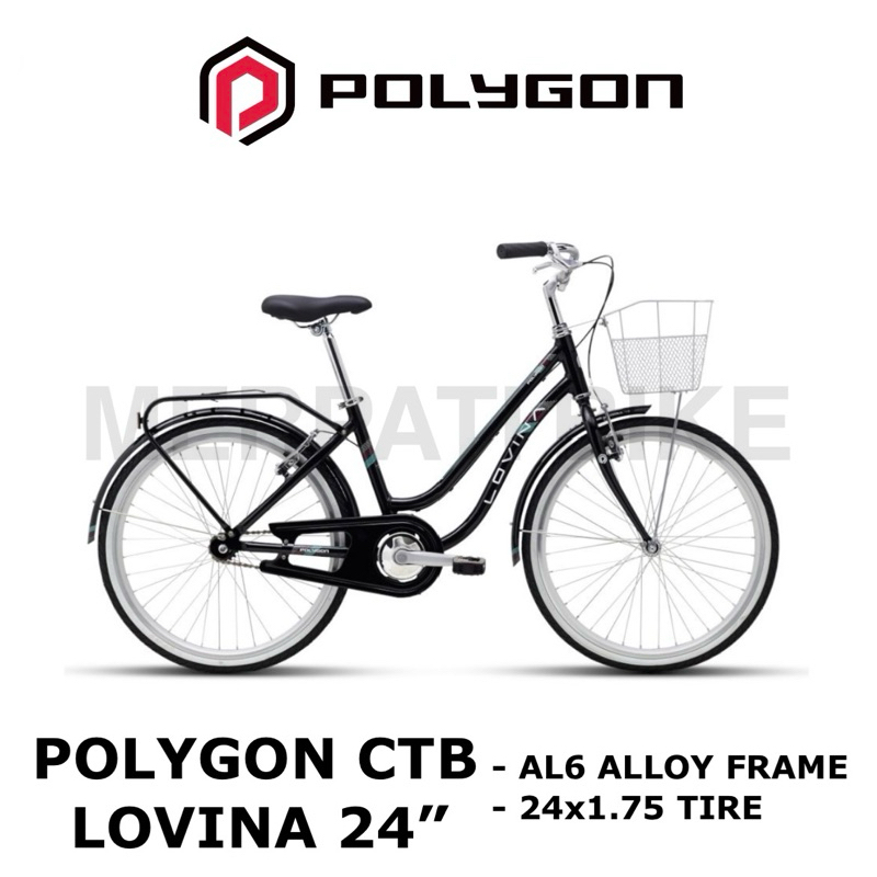 Jual Sepeda Mini Keranjang City Bike Polygon Lovina 24 Inch | Shopee ...