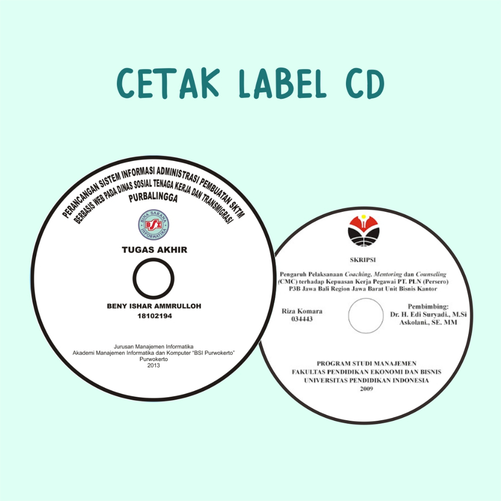 Jual CETAK STICKER LABEL CD | DESIGN CUSTOM / LABEL SKRIPSI / TESIS ...