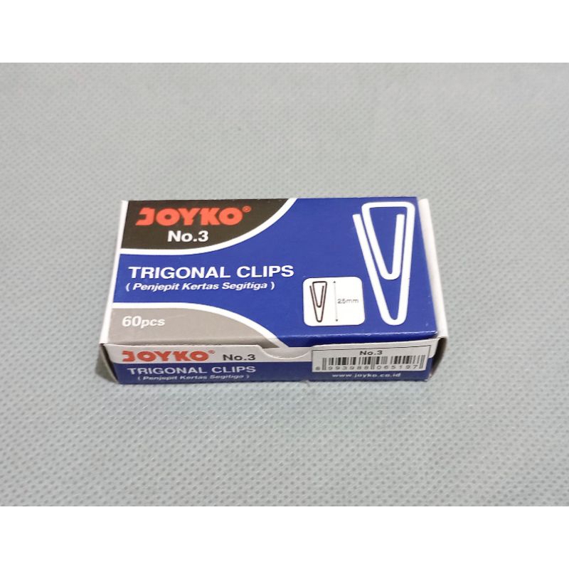 Jual Trigonal Clip No. 3 / Paper Clip / Penjepeit Kertas Segitiga Joyko ...