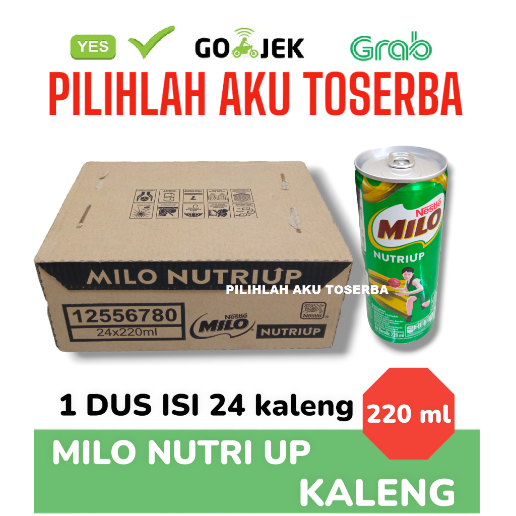 Jual Susu Milo Kaleng Coklat NUTRI UP CALCIUM - 220 ml (1 dus isi 24 ...