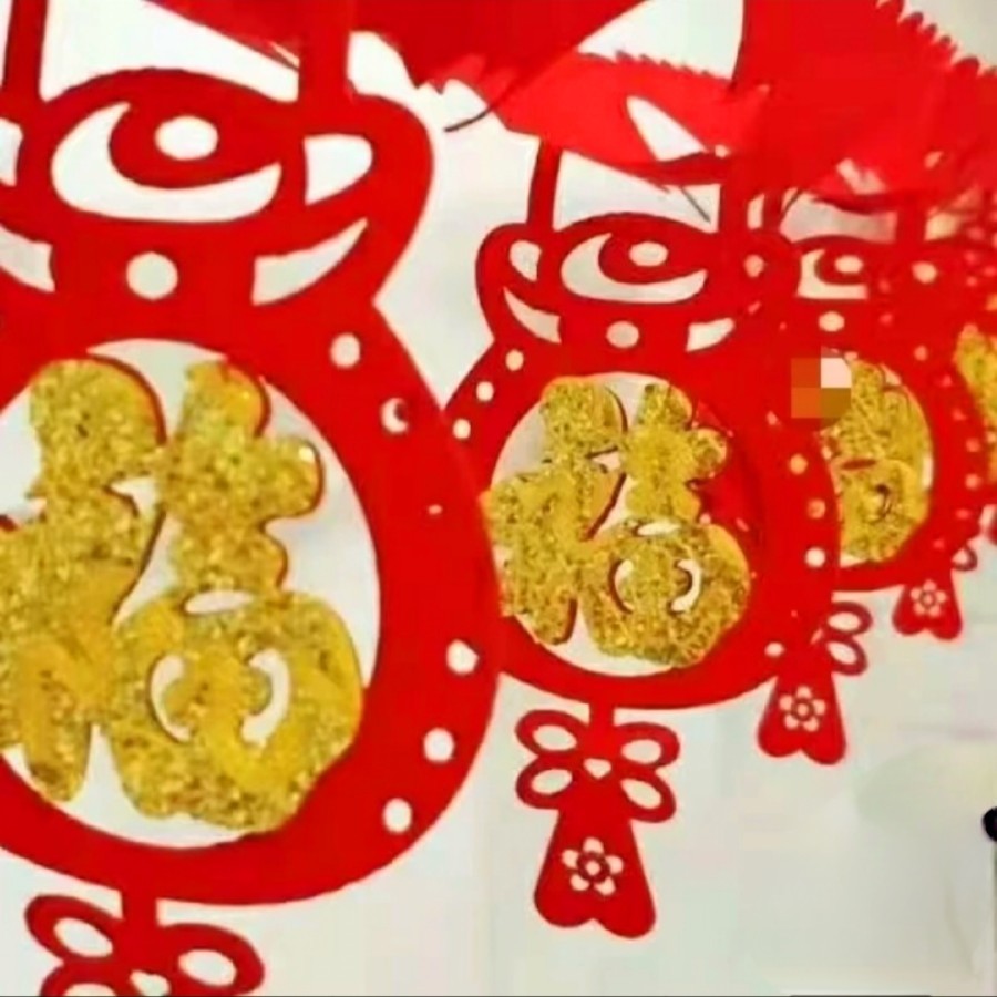 Jual Garland Kain Flanel Hiasan Dekorasi Imlek Sakura Lampion Yenpao Fu ...