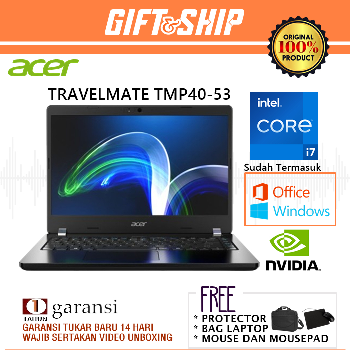 Jual ACER TRAVELMATE TMP40-53 | i7-1165G7 | RAM 16GB | SSD 512GB ...