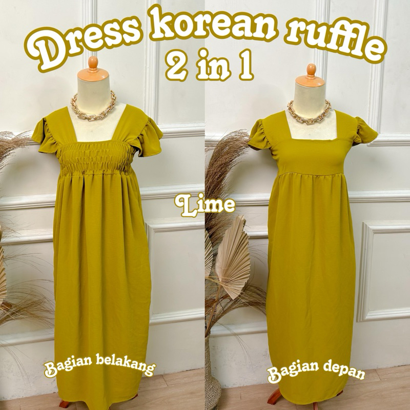 Jual READY STOCK SIAP KIRIM(DASTER KOREAN RUFFLE 2in1) BAHAN CRINKLE ...