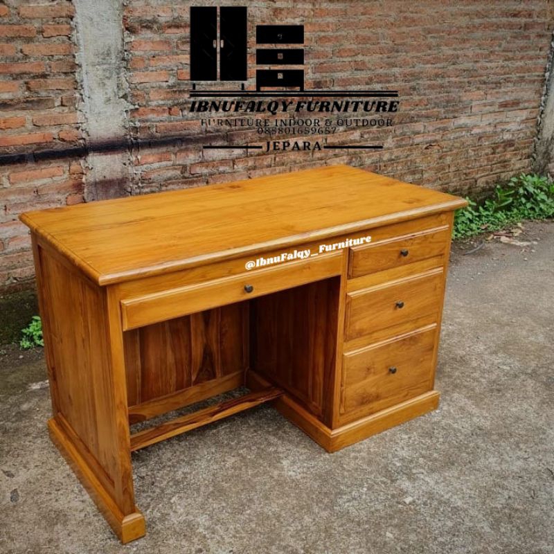 Jual Meja Kantor Minimalis, Meja Guru Kayu Jati, Meja Komputer | Shopee ...