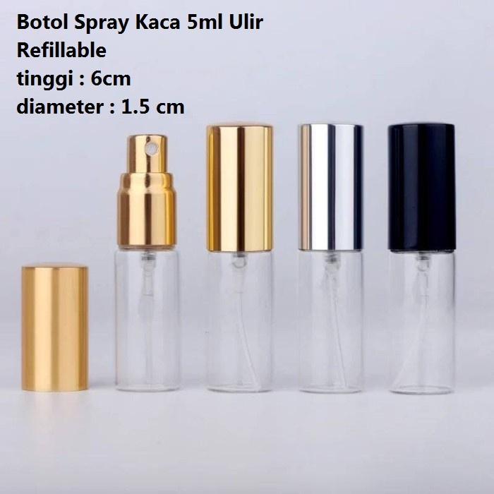 Jual 5ML Botol Decant Vial Spray kaca Metal Stik Pen Parfum Isi Ulang ...