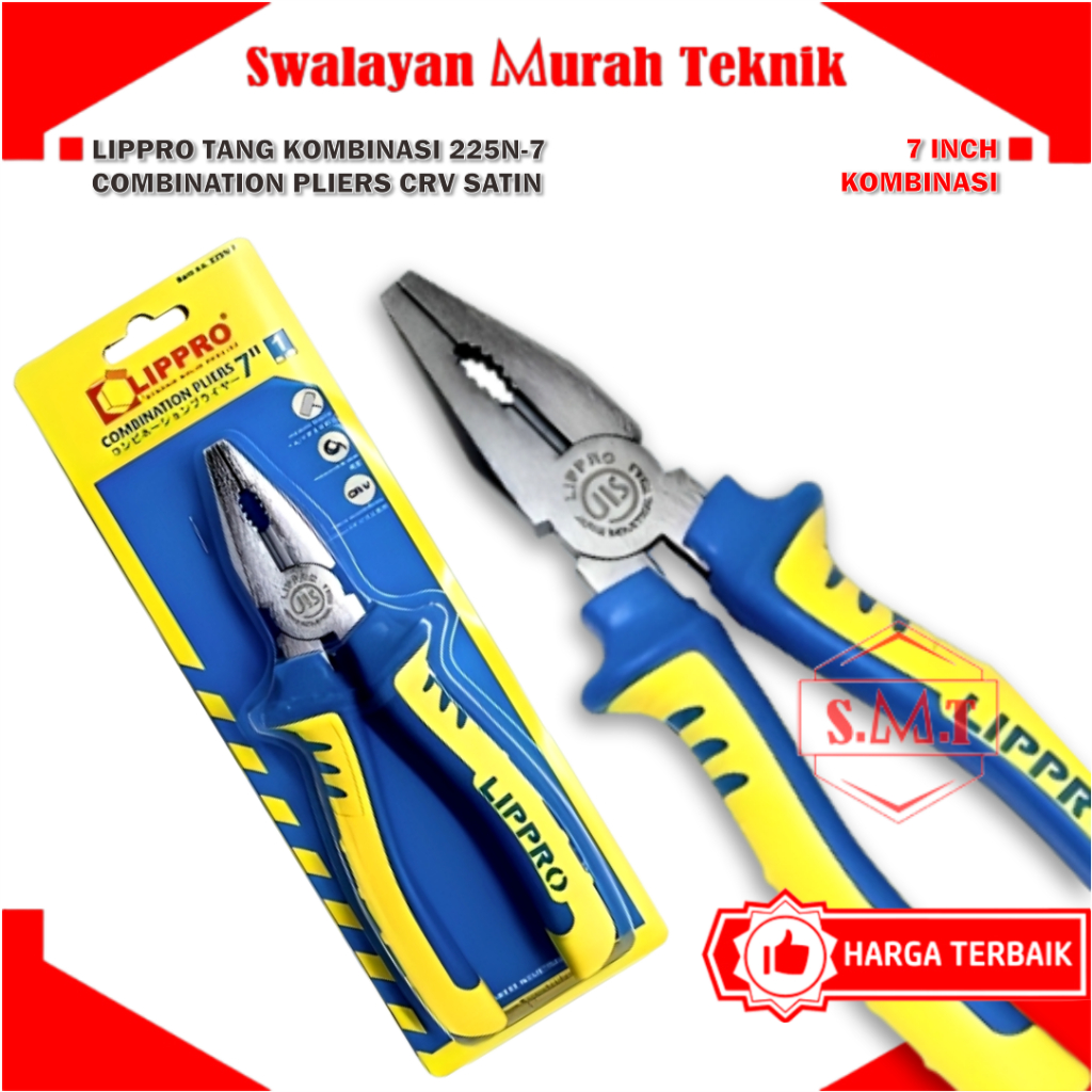 Jual LIPPRO Tang Kombinasi 7" 225N-7 Combination Pliers 7 inch Crv ...