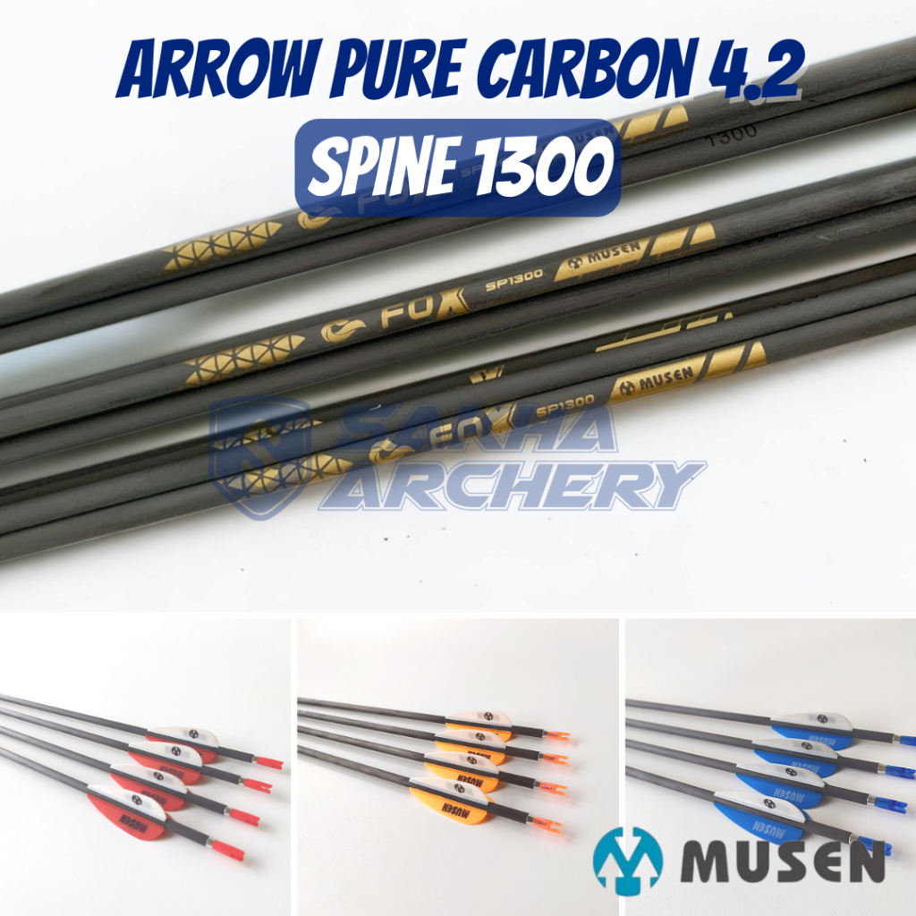 Jual Anak Panah Arrow Musen Pure Carbon 4.2 Spine 1300 - MSTJ 42BS ...