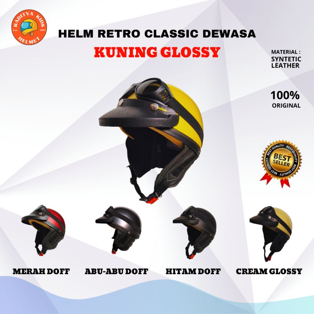 Jual HELM CHIPS RETRO KLASIK DEWASA PRIA WANITA-HELM CHIPS BOGO RETRO ...