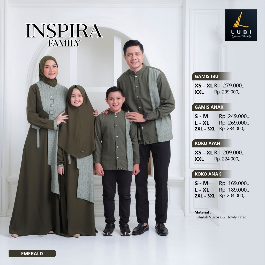 Jual SARIMBIT LUBI INSPIRA FAMILY EMERALD GAMIS IBU/ANAK KOKO AYAH/ANAK ...