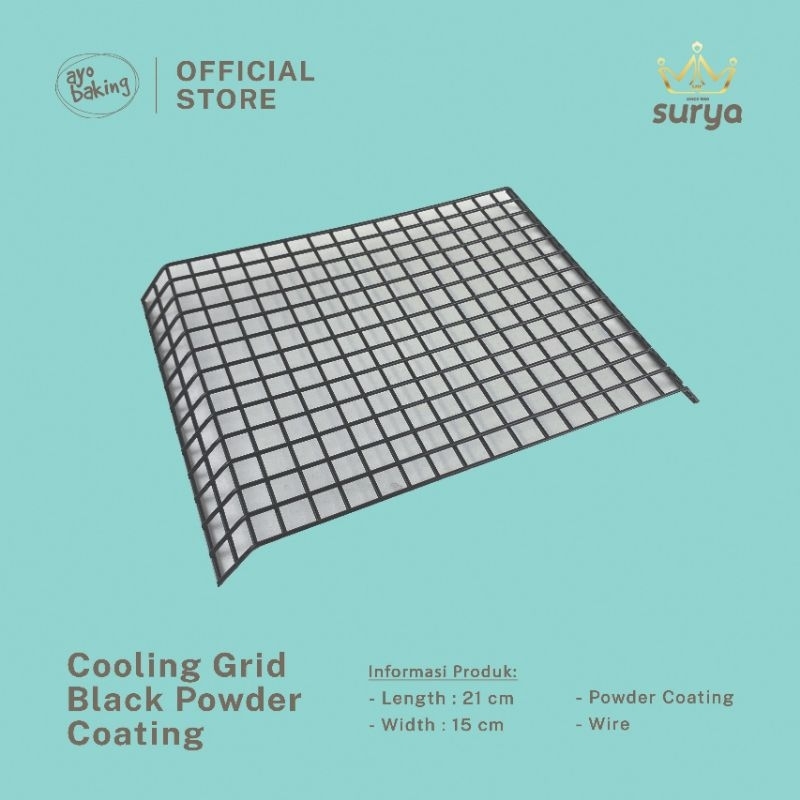 Jual SURYA Cooling Grid Hitam Powder Coating 21x15cm | Peniris Kue ...