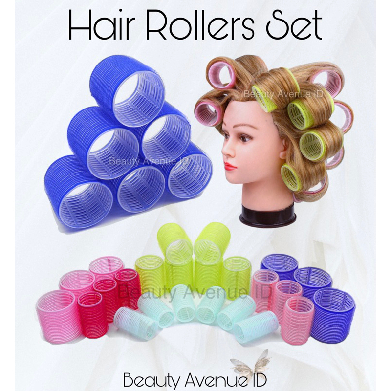 Jual Roll Rambut Velcro Hair Rollers 6 Pcs | Shopee Indonesia