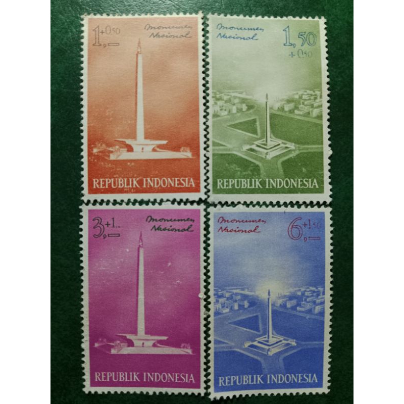 Jual Prangko Indonesia 4 Pcs MONAS tahun 1962 UN USED | Shopee Indonesia