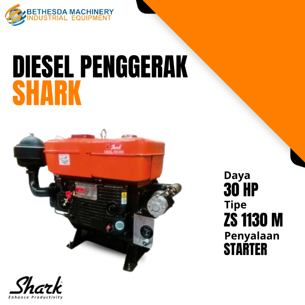 Jual Mesin Penggerak Solar 30 PK Shark Diesel Engine ZS 1130 M Starter 30 HP | Shopee Indonesia