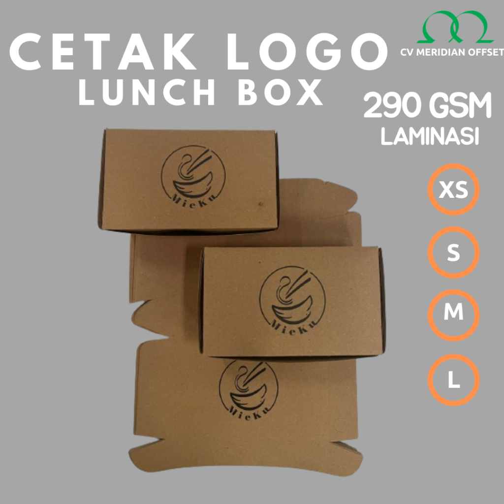 Jual Custom logo Lunch Box makanan kotak kemasan makanan ukuran XS S M ...