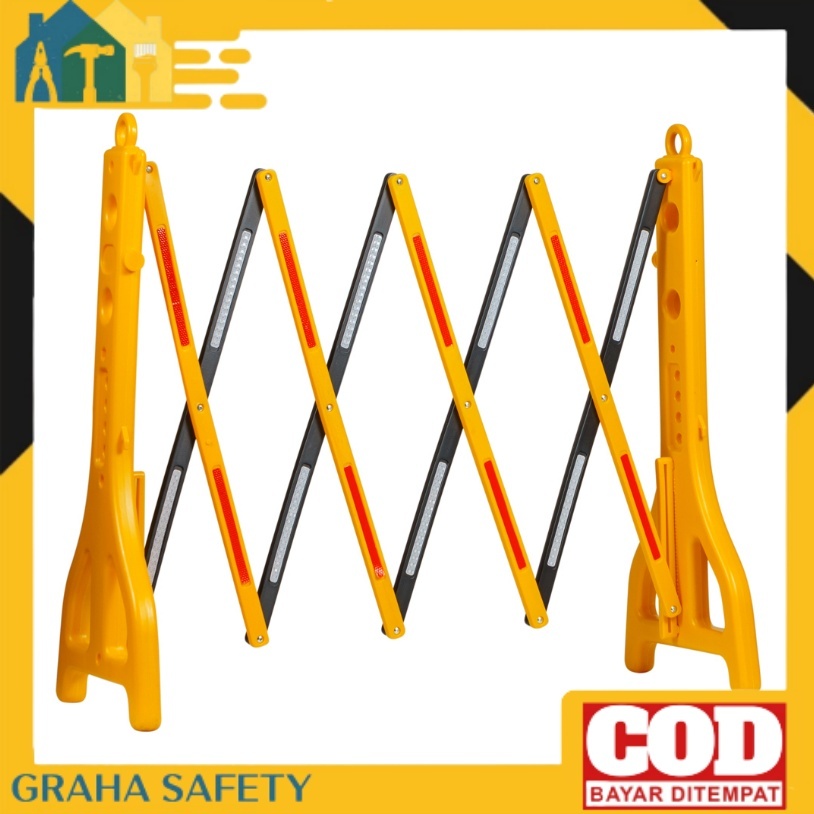 Jual Board Barrier Plastic Expandable Pagar Lipat Plastik Road Safety ...
