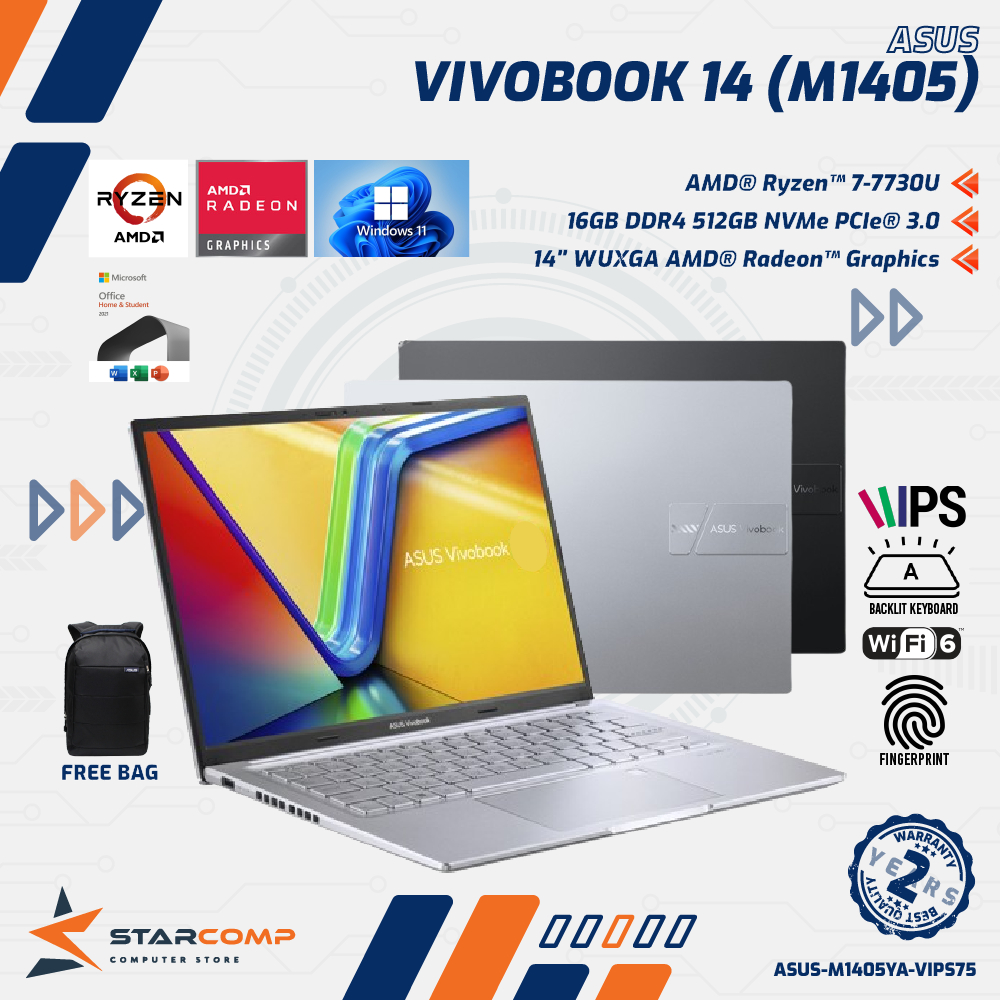 Jual ASUS Vivobook 14 M1405YA Ryzen 7-7730U 16GB SSD 512GB 14" WUXGA ...